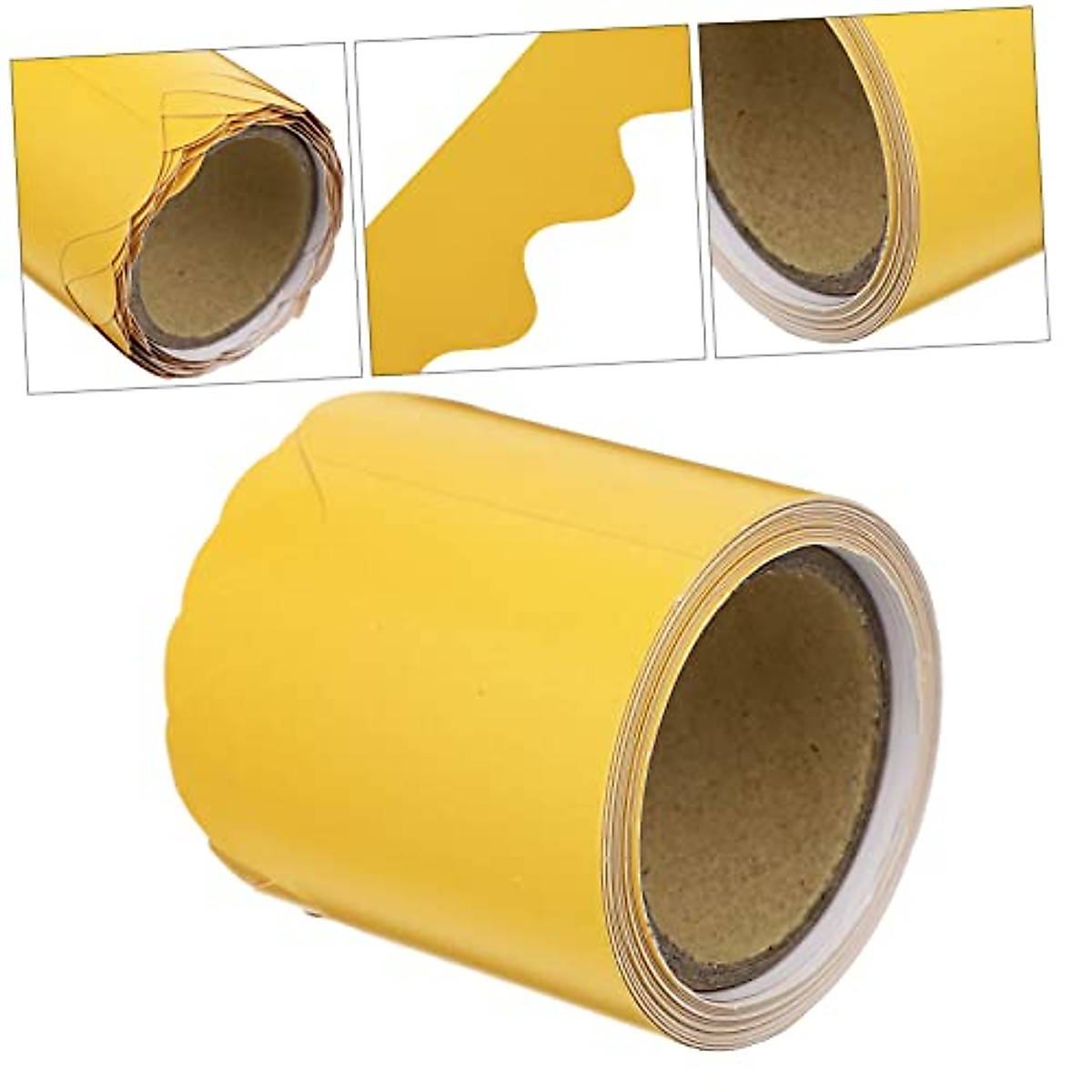 STOBOK Border Decorative Paper Yellow Suit Framed Cork Board Christmas Stickers Display Board Borders Self Adhesive Borders for Display Boards Piping Office Yellow Paper Jam Note