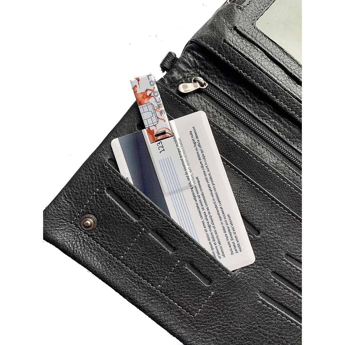 White USB Flash Drive 64GB Thumb Drive High Speed USB Drive USB 2.0 Memory Stick Credit Card Design