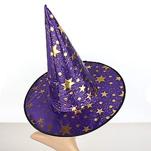 Azude Purple Witch Hats Halloween Costumes for kids girls women Fancy dress Party Decorations