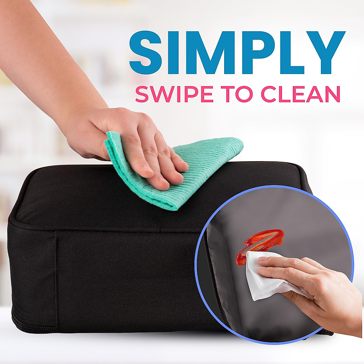 Zulay Insulated Lunch Bag - Thermal Kids Lunch Bag With Spacious Compartment & Built-In Handle - Portable Back To School Lunch Bag For Kids, Boys, & Girls To Keep Food Fresh (Black)