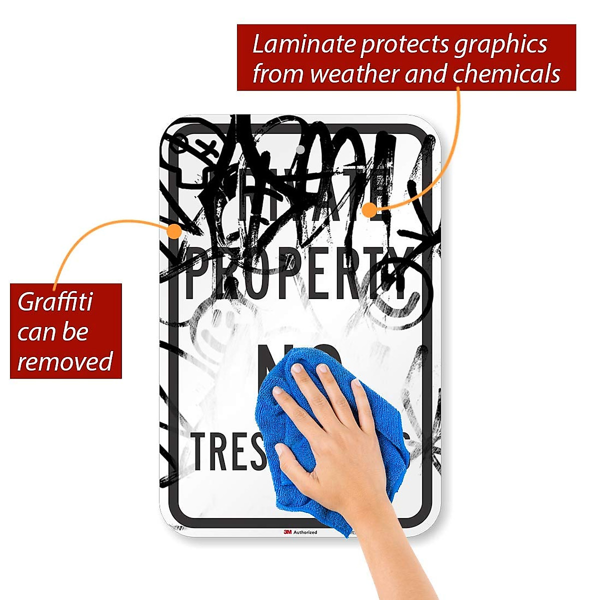 SmartSign No Trespassing Signs Private Property, 12 x 18 Inches 3M High Intensity Grade Reflective Aluminum, USA Made