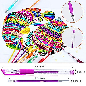 Glitter Gel Pens, Glitter Pen with Case for Adults Coloring Books, 160 Pack Artist Colored Gel Markers with 40% More Ink for Drawing Scraobooking Writing Doodling
