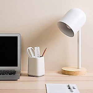 YOSCO Pen Holder Stand for Desk Cute Two-tone Pencil Cup Pot Desk Organizer Makeup Brush Holder (White)