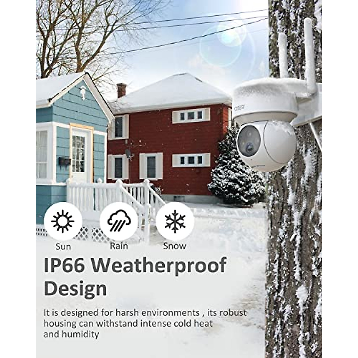 acelerar 2K Security Camera Outdoor - 3MP Color Night Vision Video Surveillance Cameras, Pan & Tilt 360degree View with Motion Detection Wi-Fi Home System, Smart Alerts,Micro SD Card&Cloud Storage