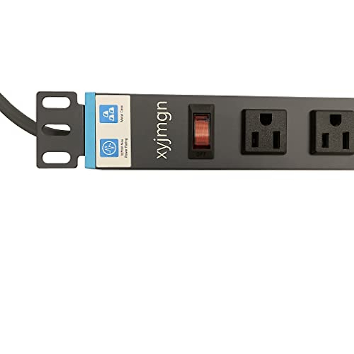 XYJMGN 8 Outlet Plugs Aluminum Heavy Duty Grey Metal Power Strip, Wall Mountable 15A 125V 1875W Power Outlet with Switch for Workshop Computer