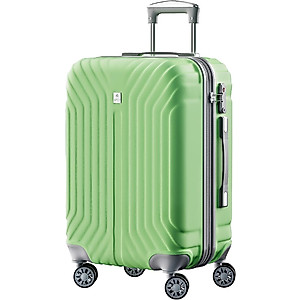 AnyZip Carry On Luggage Expandable PC ABS Durable Hardside Suitcase with Spinner Wheels TSA Lock 20 Inch LightGreen