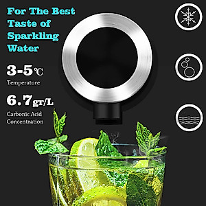 Sparkling Water Maker, Commercial Soda Maker Fizzy Drink Machine Carbonator for Home, Countertop Ice Water Cooler Dispenser and Room Black