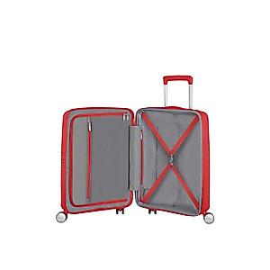 American Tourister Soundbox - Spinner Small Expandable Hand Luggage, 55 cm, 41 liters, Red (Coral Red)