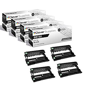 CS Compatible Drum Unit Replacement for Brother DR730 DR730 Black DCP-L2550DW HL-L2350DW HL-L2370DW HL-L2370DW XL HL-L2390DW HL-L2395DW MFC-L2690DW Drum Unit 4 Pack