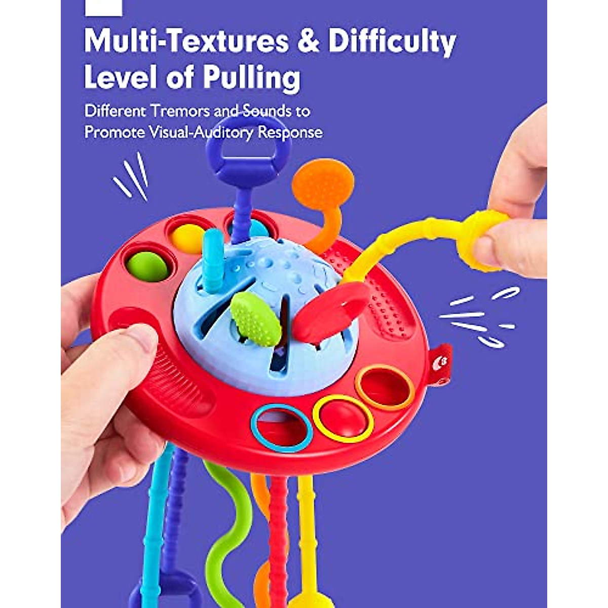 Montessori Toys for 1 Year Old Boy Gifts - Baby Toys 12-18 Months Silicone Pull String Toys for 1 Year Old Girl Gifts Travel Toys Sensory Toys for Toddlers 1-3 1st One Year Old Boy Birthday Girl Gifts