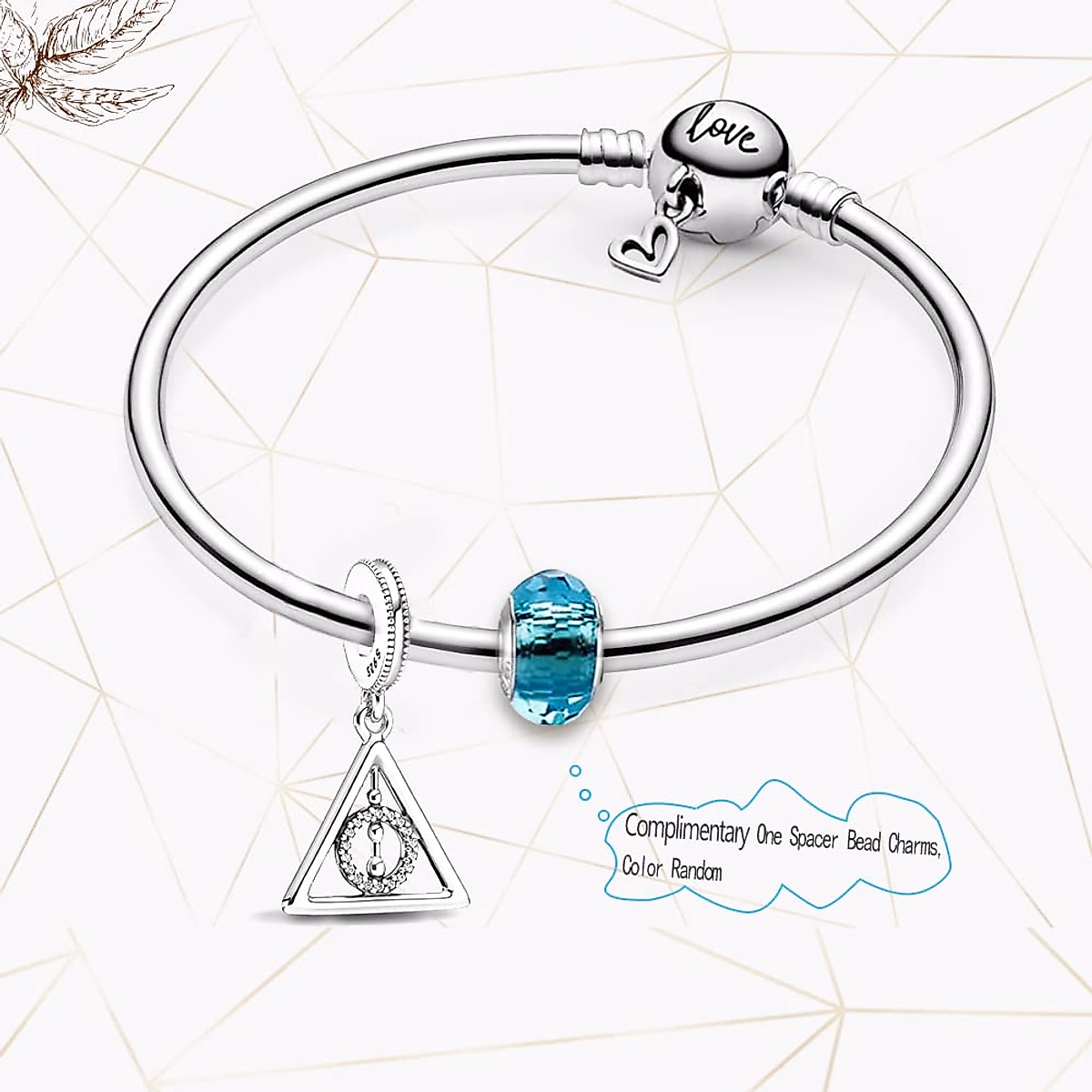 HappyStar 925 Sterling Silver Charms for Pandora Charms Bracelets and Necklaces Beads Charms Jewelry Mother's Day Gift for Women （With one Spacer Bead Charms