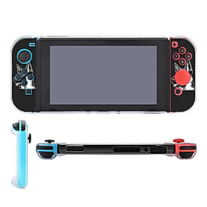 German Shepherd Head Printed Protective Case Cover Compatible with Switch Game Console Controller with Holder Stand