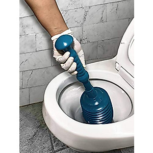 Master Plunger MP200 Sink & Drain Plunger for Kitchen Sinks, Bathroom Sinks, Showers, Bathtubs, and Waste Pipes. Strong Heavy Duty Design with Large Bellows Commercial & Residential Use, Teal