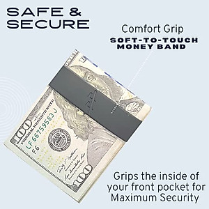 Rubber Money Bands for Cash (3), Wallet Money Clip Alternative (Black)