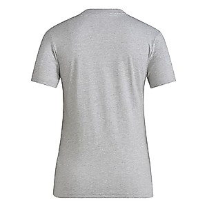 adidas Women's Essentials Logo Tee, Medium Grey Heather/White, Large