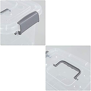 Qskely 6-Pack 5 L Clear Plastic Latch Storage Box with Lid