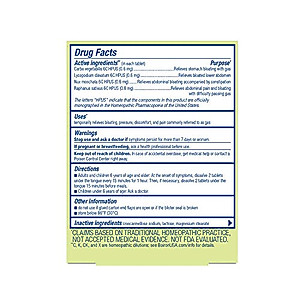 Boiron Gasalia Tablets for Relief from Gas Pressure, Abdominal Pain, Bloating, and Discomfort - 60 Count