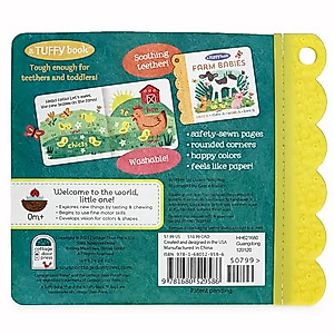 Tuffy Farm Babies Book - Washable, Chewable, Unrippable Pages With Hole For Stroller Or Toy Ring, Teether Tough, Ages 0-3 (A Tuffy Book)