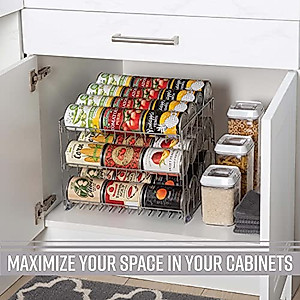 Kitchen Details 3 Tier Can Organizer | Canned Food Storage Rack | Kitchen Cabinet and Pantry Organization | Holds 36 Cans | Space Saving | Chrome