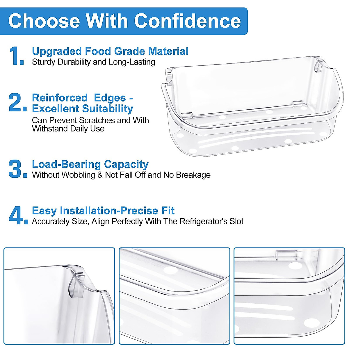 UPGRADED 240356402 Refrigerator Door Bin Compatible with Frigidaire Door Shelf Replacement Frigidaire Gallery Door Shelf Refrigerator Shelves FGHS2631PF4A FFSS2615TS0 LFSS2612TF0 LFSS2612TE0 Door Bin