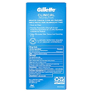 Gillette Clinical Clear Gel Cool Wave Antiperspirant and Deodorant for Men, #1 Men’s Clinical Brand, 2.6 Oz