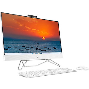 HP 27" Touchscreen All-in-One Desktop Computer, FHD IPS Display, AMD Ryzen 7 5700U(Beats i7-1265U), 32GB RAM, 2TB SSD, WiFi, 1080P Webcam, Wireless KB/Mouse Combo, Windows 11, Bundle with JAWFOAL