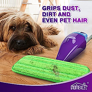 HOMEXCEL Microfiber Mop Pads Compatible with Swiffer Wet Jet,Reusable Machine Washable Swiffer WetJet Mop Pad Refills,Mop Head Replacements for Multi Surface Wet & Dry Cleaning,Pack of 2