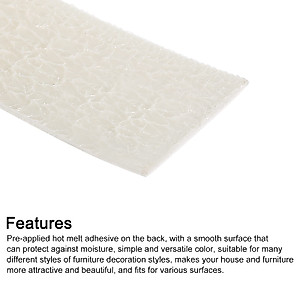 uxcell Edge Banding, 1-5/8 inch x 24.6ft Pre-Glued Beige Embossed Veneer Edging Iron-on Flexible Edge Banding for Cabinet Repair Furniture Restoration