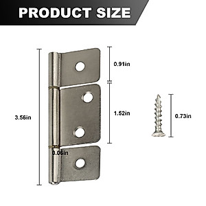 Three Leaf Non-Mortised Hinge for Mobile Home & RV Interior 4 Packa Satin Nickel Door Hinges with Screws