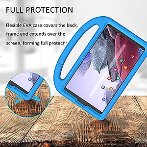 Kids Case for Samsung Galaxy Tab A7 Lite 8.7 Inch 2021, DJ&RPPQ Shockproof Cute Cover with Handle Stand for Galaxy Tab A7 Lite(SM-T220/T225/T227)-Blue