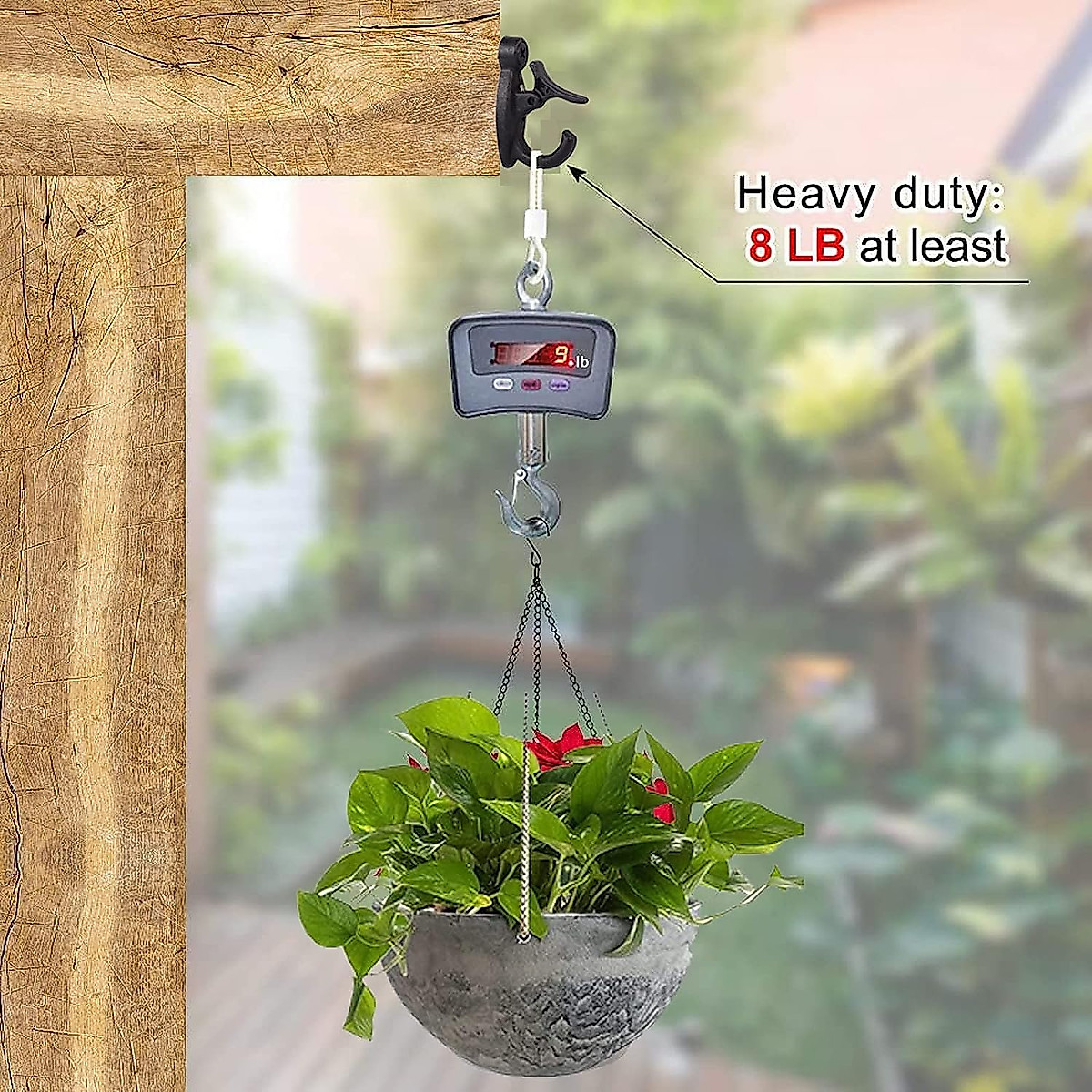 Lewufe Outdoor String Lights Hooks, Screw Hooks for Hanging Christmas Lights, Light Hanger Hooks for Patio Lights, Light Wire and Plants - Black, 20 Pack