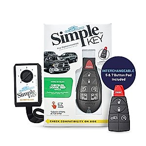 Simple Key Programmer & Key Fob for Select Chrysler, Dodge, Jeep, Ram, Volkswagen Vehicles (Interchangeable 5 & 7 Button keypads)