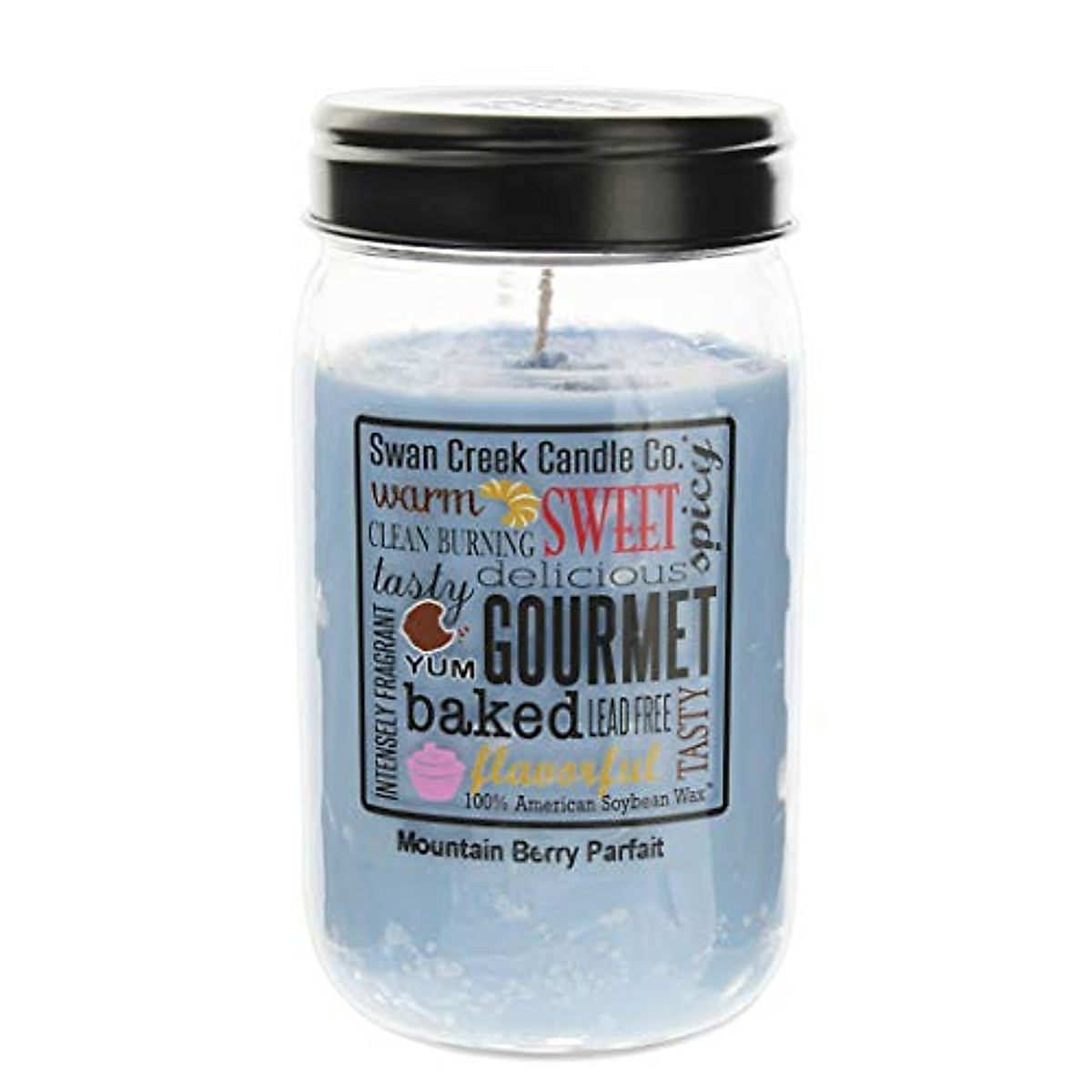 Swan Creek 24 Ounce Soy Wax Candle in Mason Jar 'Mountain Berry Parfait'