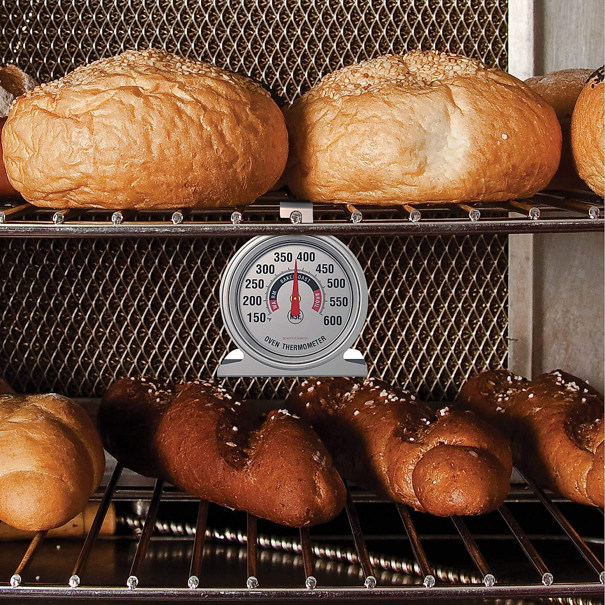 Efeng Large 3.5" Oven Thermometers for Gas/Electric Oven with Large Hanger&Base,Safety Leave-in Oven,Easy to Read Large Number,No Fading Color for Long time Cooking