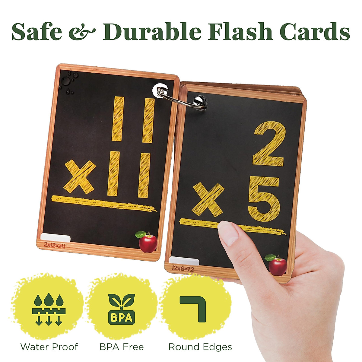 Star Right Math Flash Cards Set of 4 - Math Flashcards Addition, Subtraction, Multiplication, Division with 4 Rings - 208 Cards for Kids Ages 6 and Above - Flash Cards for Math from 1st to 4th Grade