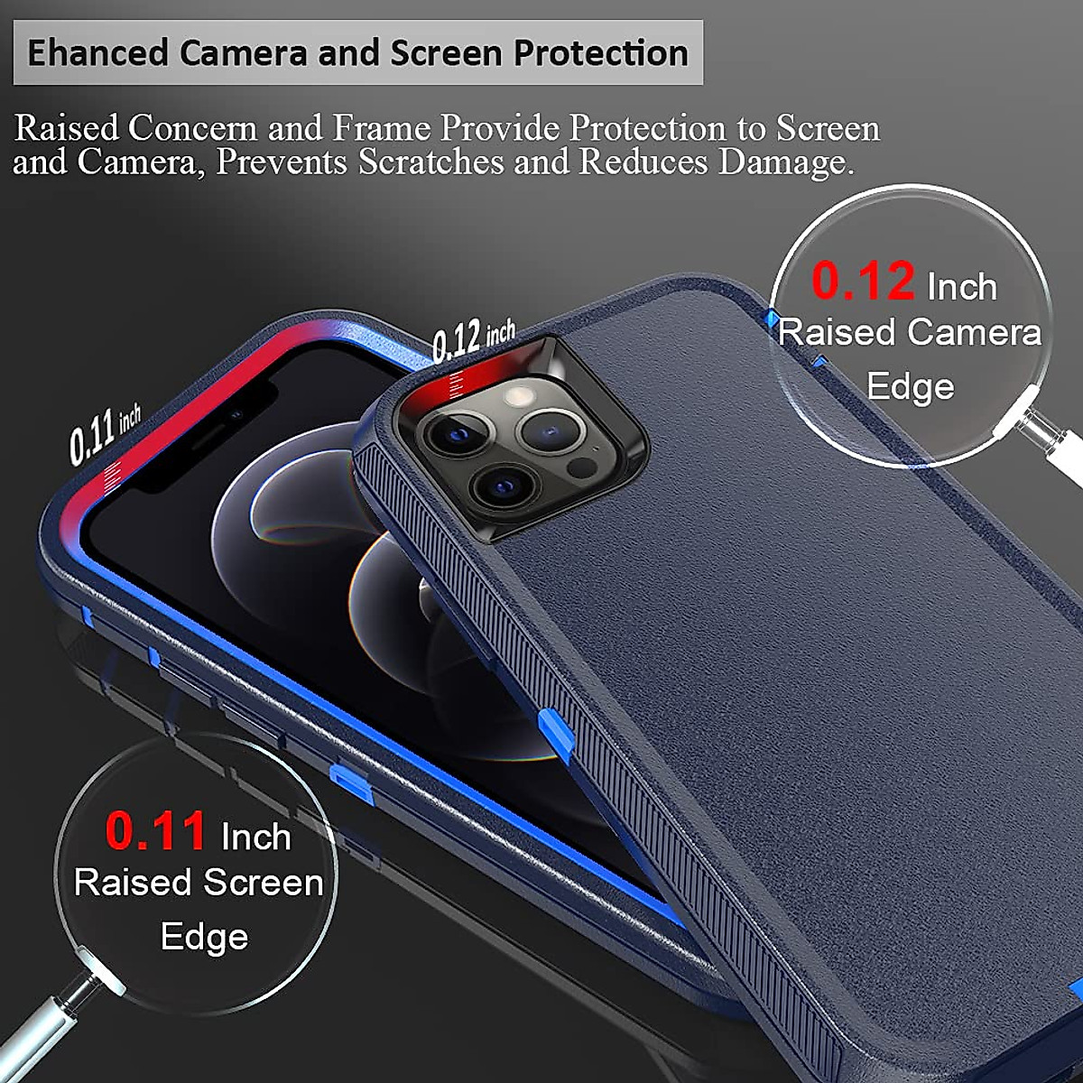 Compatible with iPhone 13 Pro Max 6.7 inch Case,with Screen Protectors,Heavy Duty Rugged Shockproof Full Body Protection Kickstand Case with Belt Clip Holster for iPhone 13 Pro Max (Blue)