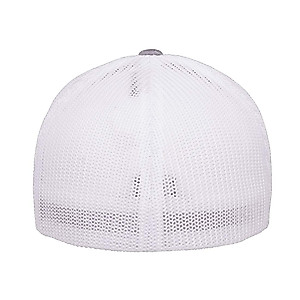 1964 Ford Fairlane Outline Design Flexfit Trucker Mesh Fitted Cap Heather/White