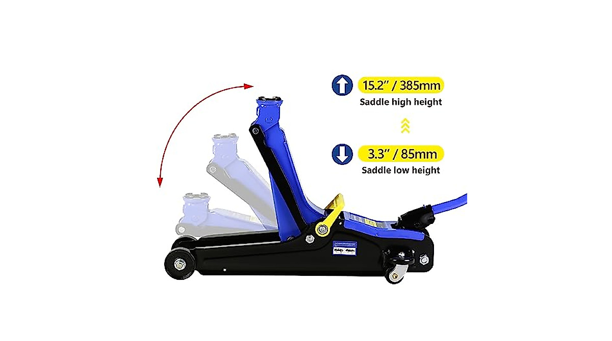 Blue Low Profile Floor Jack - 2 Ton Hydraulic Trolley for Cars & SUVs