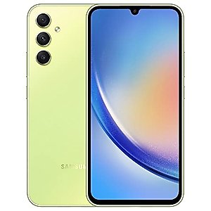 SAMSUNG Galaxy A34 5G Dual SIM (256GB, 8GB) 6.6" 120Hz AMOLED, 48MP Triple Camera, 4G Volte (GSM Unlocked for T-Mobile, Metro, Global) International Model A346M/DSN (Awesome Lime) (Renewed)