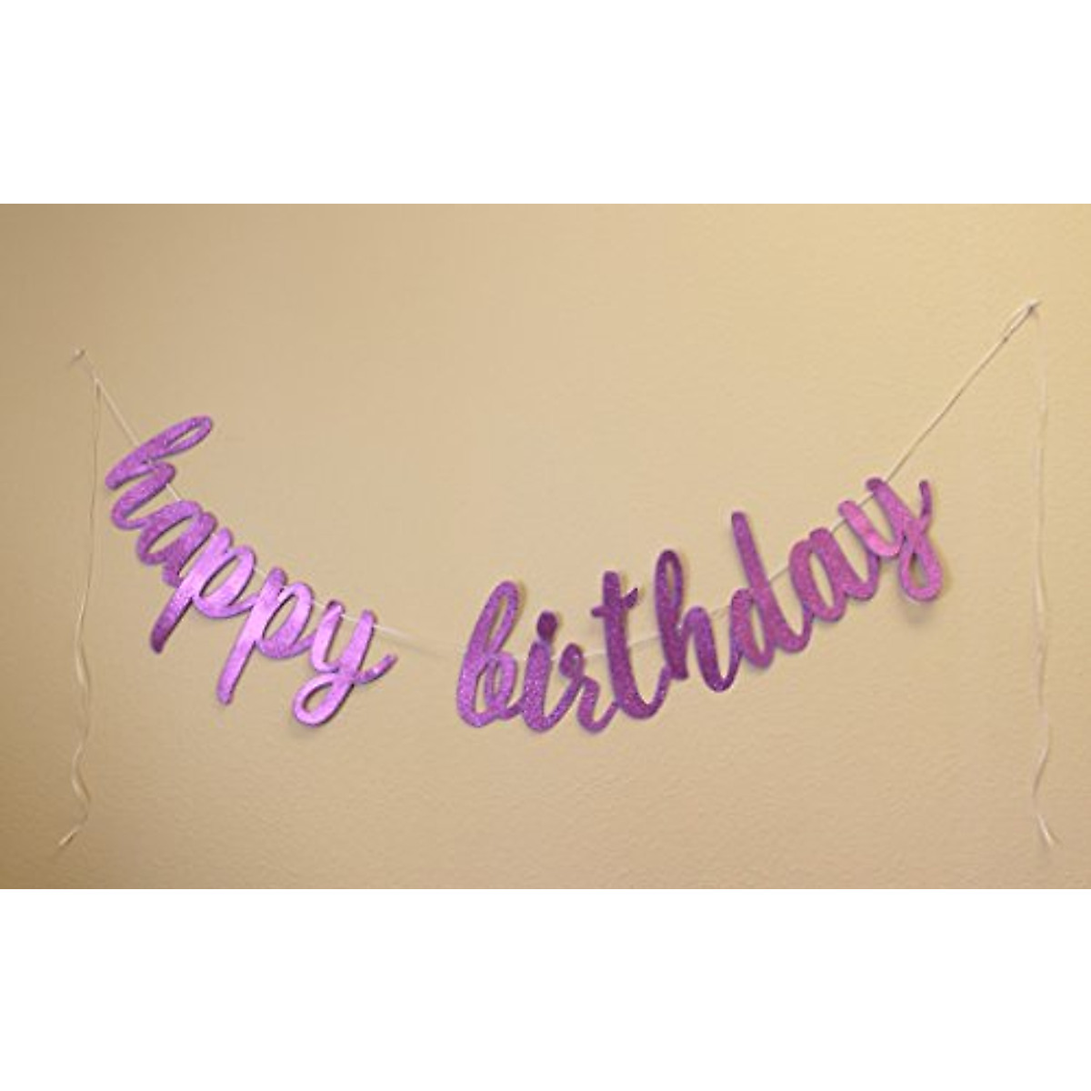 All About Details Happy Birthday Cursive Banner (Purple)