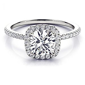 AndreAngel Engagement Ring,Solid Sterling Silver 925,Halo Cubic Zirconia Gemstones Grade AAAAA + Visually Similar to Diamonds,Cushion-Cut 6 mm 1.0 Carat, Precious Metal, Cubic Zirconia