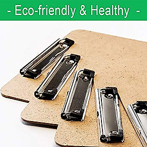 Clipboards,Set of 6 Multi Pack Clipboard, ECO Friendly Durable Wooden 9"x12" Hardboard | Holds 100 Sheets! with Strong Hangable Low Profile Clip | Standard A4 Letter Size Office Classroom Supplies
