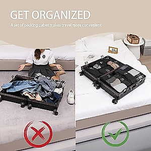 RCOI Travel Cubes - 9PCS Packing Cubes for Travel, Suitcase Organizer, Luggage Organizer Bags, Travel Bags, Travel Cube Sets, Travel Organizer Bags - Say Goodbye to Cluttered Suitcases