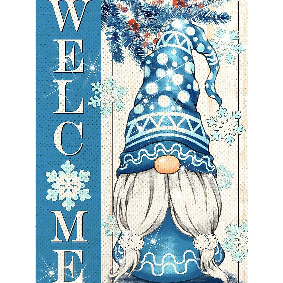 Demonwer Winter Gnome Diamond Painting Kits for Adults Christmas Diamond Art Kits for Adults Beginners,5d Paint with Diamonds Pictures Gem Art Painting Kits DIY Adult Crafts Kits 16x12inch