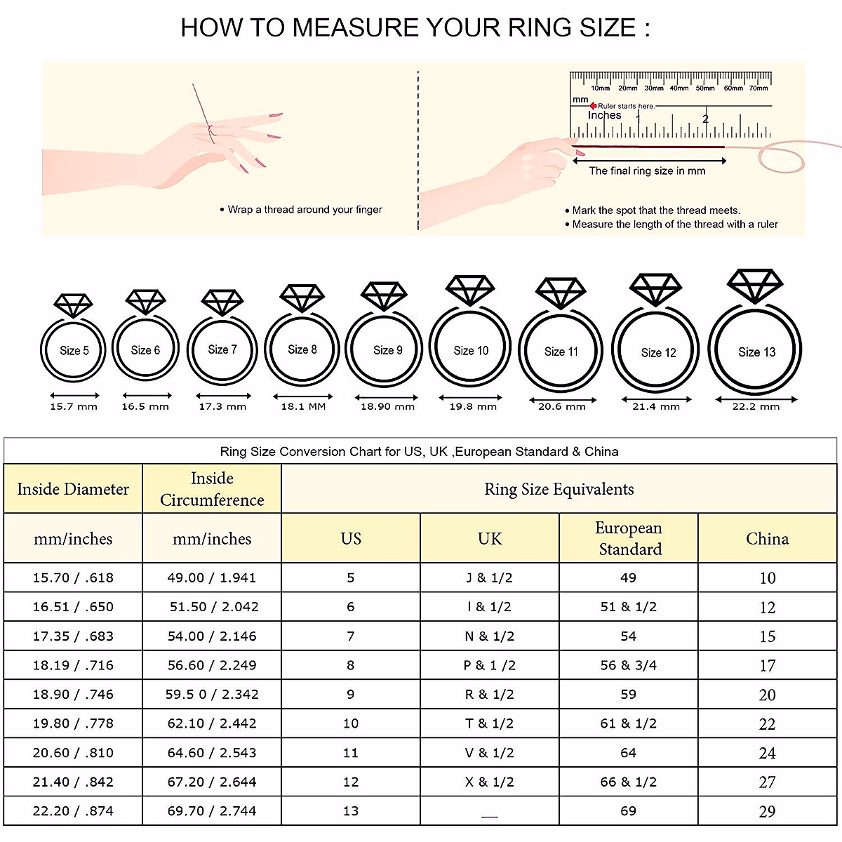 925 Sterling Silver Bezel Polished Prong set Stackable Expressions Db Round Created Sapphire and Dia. Ring Size 8 Jewelry for Women