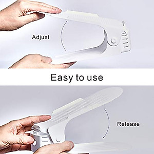 Yashong Shoe Slots Organizer, 12PCS Adjustable Double Layer Stack Shoe Rack, 50% Space-Saving Storage Rack Holder, White