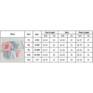 Hnyenmcko Toddler Baby Girl Clothes Long Sleeve Crewneck Letter Print Sweatshirt Top Casual Pants Sets 2Pcs Fall Winter Outfits (B-Pink, 18-24 Months)