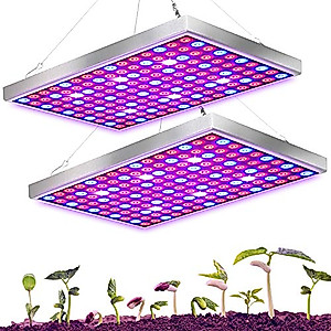 Diboys LED Grow Light for Indoor Plants, 45W Plant Lights Full Spectrum Panel Grow Light for Seedlings, Succulents, Micro Greens, Vegetable and Flower, 2 Pack