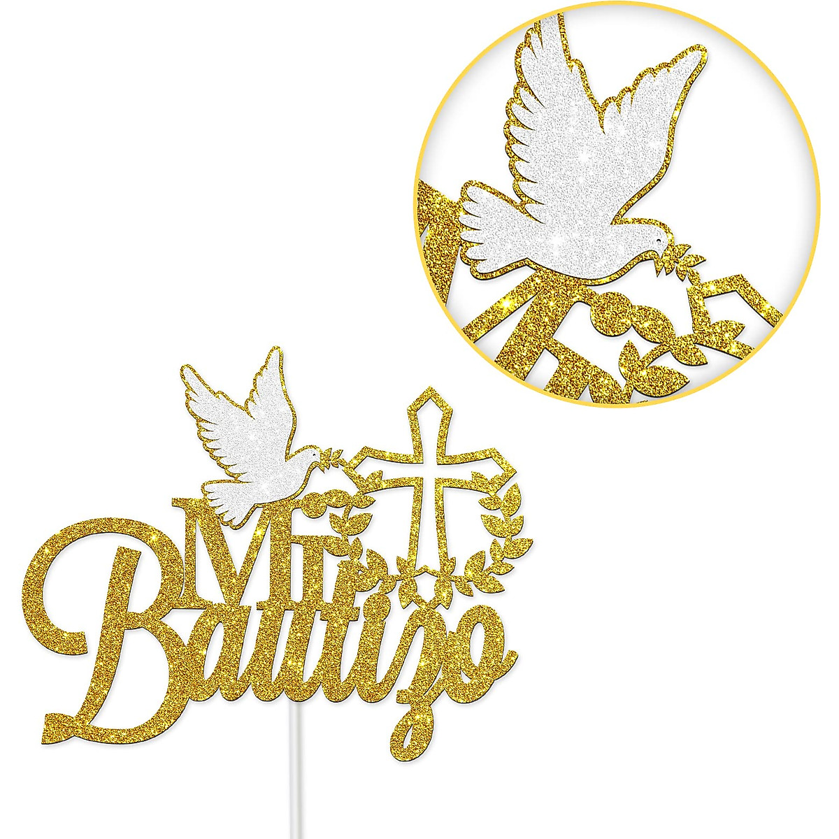 Halawawa Mi Bautizo Cake Topper - Spanish My Bapstim, First Holy Communion Decoration Cake Topper - Baby Shower/Baptism/Communion/Baby 1st Birthday Party Cake Decors