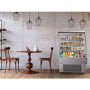 KoolMore - CDA-13C Open Air Merchandiser Grab and Go Refrigerator with LED Lighting and Night Curtain - 13.4 cu.ft